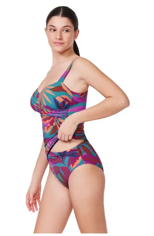 GOTTEX Plantopia D-cup Tankini Top - Multi-teal