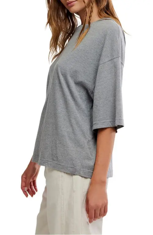 Free People Oversized Cotton T-shirt - Heather Grey