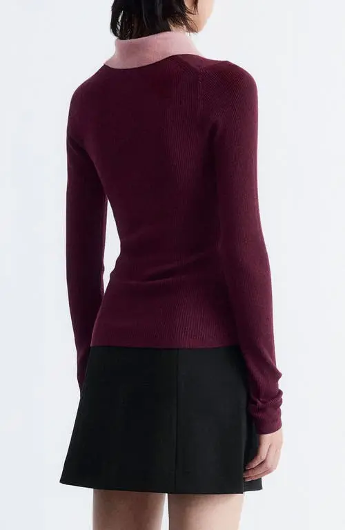 & Other Stories Keyhole Collar Ribbed Sweater