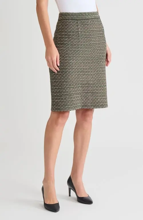 Misook Straight Tweed Knit Skirt