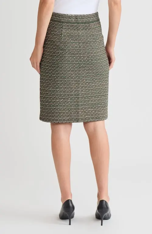 Misook Straight Tweed Knit Skirt