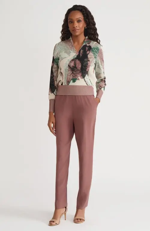 Misook Abstract Jacquard Knit Sweater