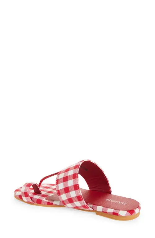 FUCHSIA Gingham Toe Sandal