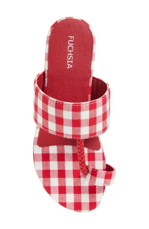 FUCHSIA Gingham Toe Sandal