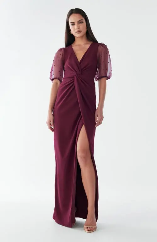 BWLDR Chiara Fit-and-flare Maxi Dress - Burgundy
