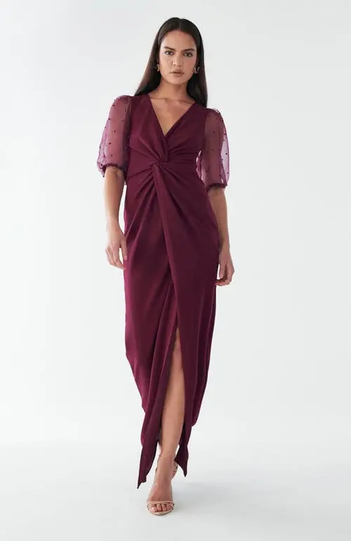 BWLDR Chiara Fit-and-flare Maxi Dress - Burgundy