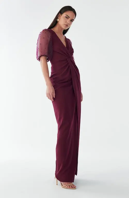 BWLDR Chiara Fit-and-flare Maxi Dress - Burgundy