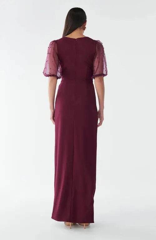 BWLDR Chiara Fit-and-flare Maxi Dress - Burgundy