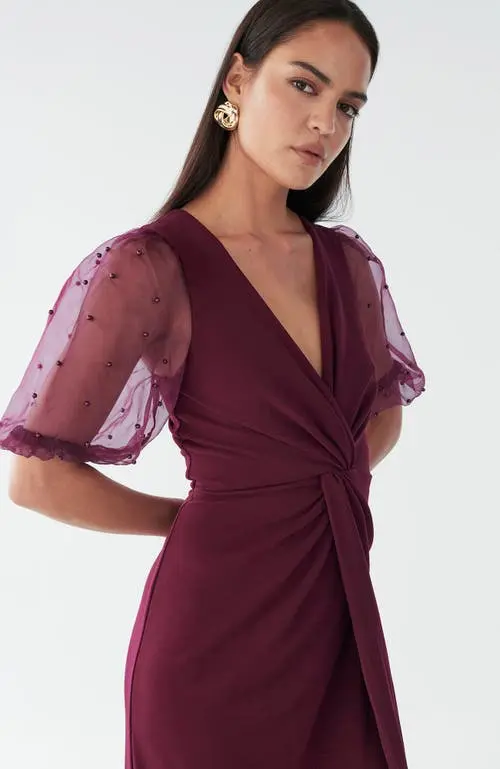 BWLDR Chiara Fit-and-flare Maxi Dress - Burgundy