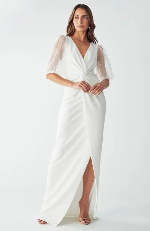 BWLDR Chiara Fit-and-flare Maxi Dress - White