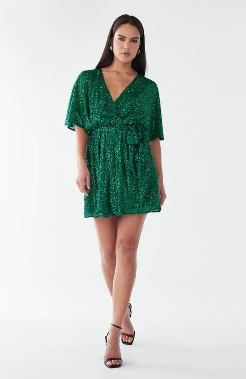 BWLDR Danae Mini Dress - Emerald Sequin