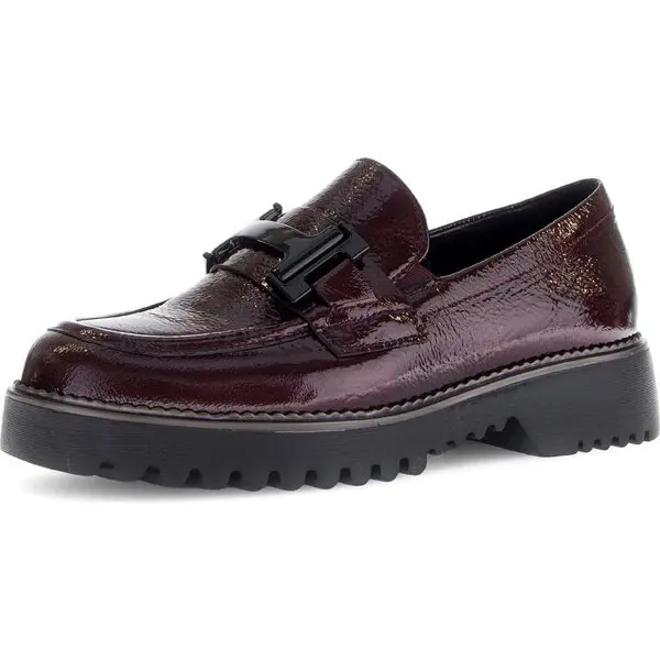 Gabor Lug-sole Loafer - Burgundy