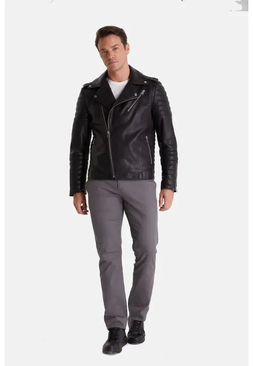 FURNIQ UK Quentin Leather Biker Jacket