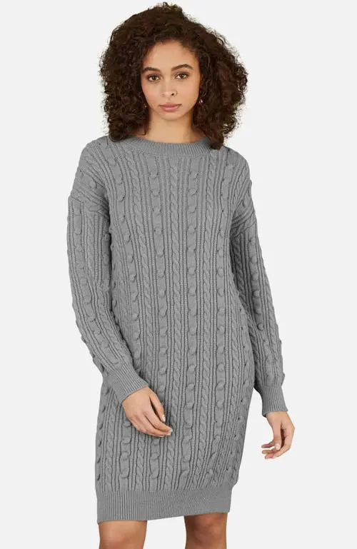 YUMI Cable Knit Tunic Dress