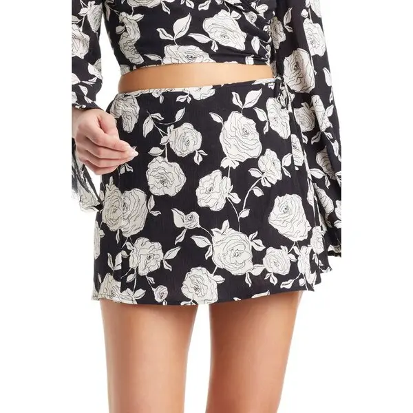 Sanctuary Faux Wrap Cover-up Skort - Black