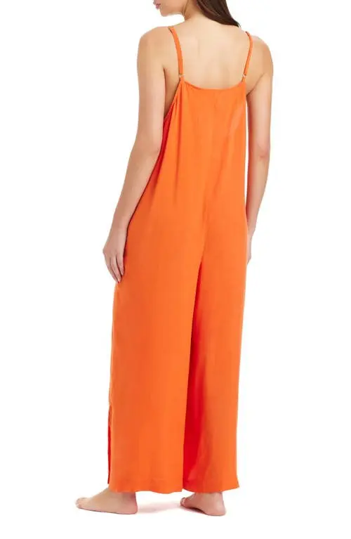 Sanctuary Pleated Cover-up Overalls - Vermillion