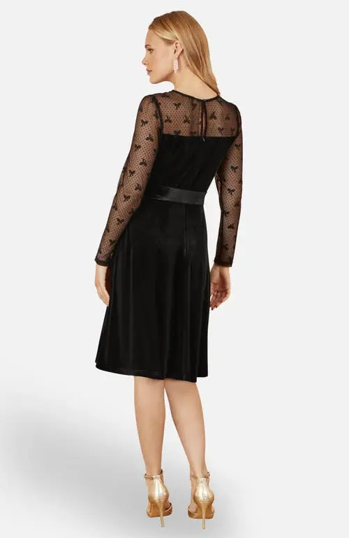 YUMI Velvet Skater Dress
