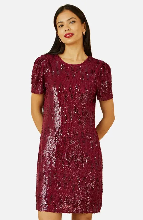 YUMI Sequin Stretch Tunic Mini Dress
