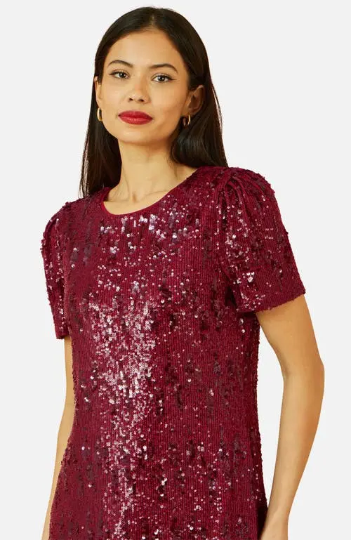 YUMI Sequin Stretch Tunic Mini Dress