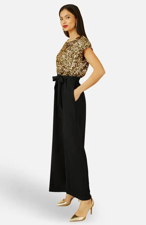 YUMI Sequin Top Stretch Jumpsuit
