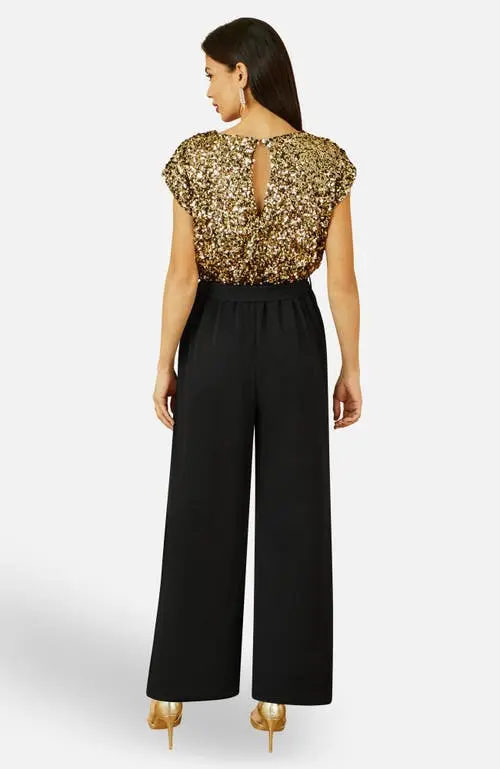 YUMI Sequin Top Stretch Jumpsuit