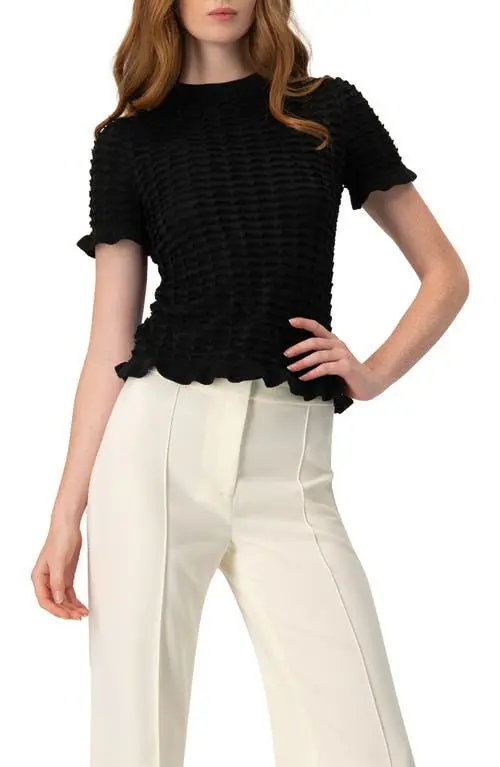 IVONNE Knitted Short Sleeve Blouse