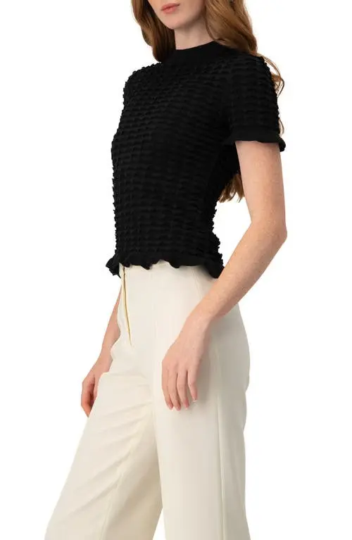 IVONNE Knitted Short Sleeve Blouse