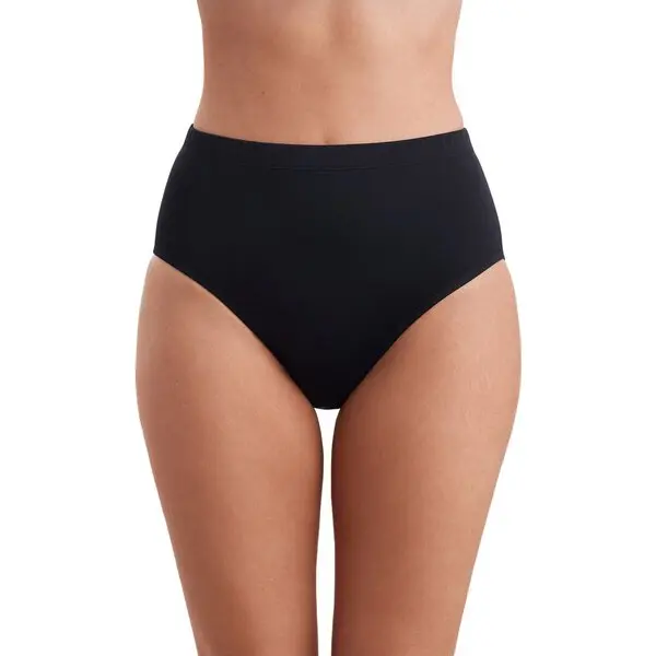 SHAPESOLVER Basic Brief Swimsuit Bottom - Black