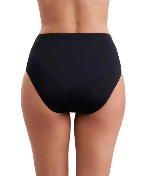 SHAPESOLVER Basic Brief Swimsuit Bottom - Black