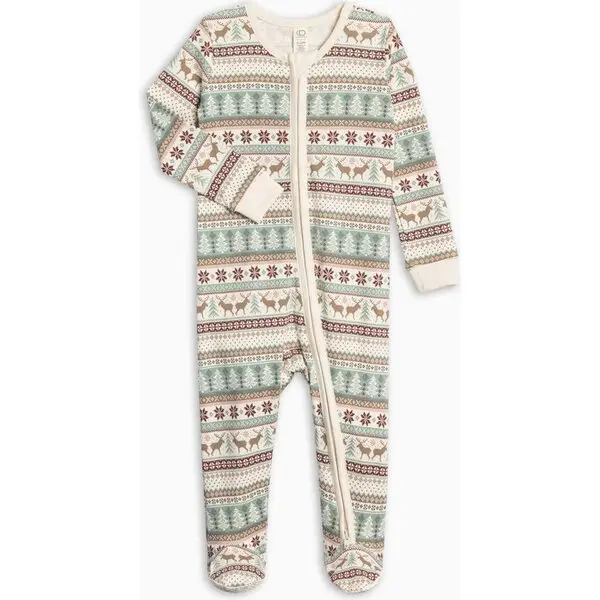 COLORED ORGANICS Holiday Peyton Zipper Sleeper - Fairisle