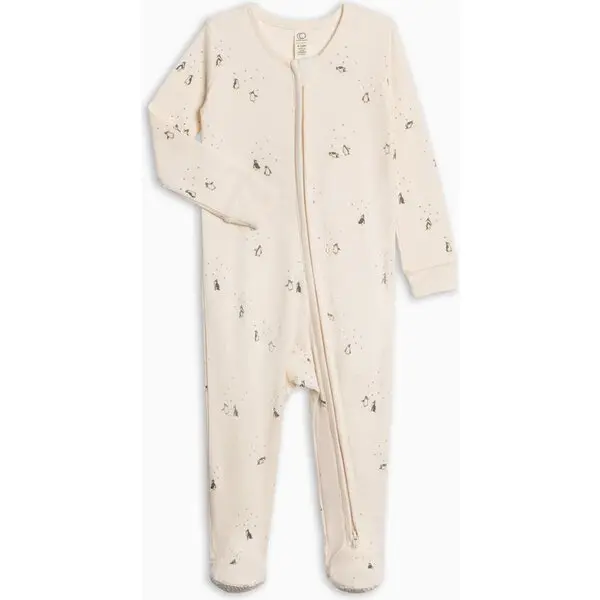 COLORED ORGANICS Holiday Peyton Zipper Sleeper - Penguin