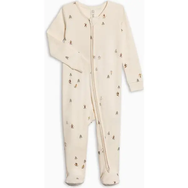 COLORED ORGANICS Holiday Peyton Zipper Sleeper - Ski Trails