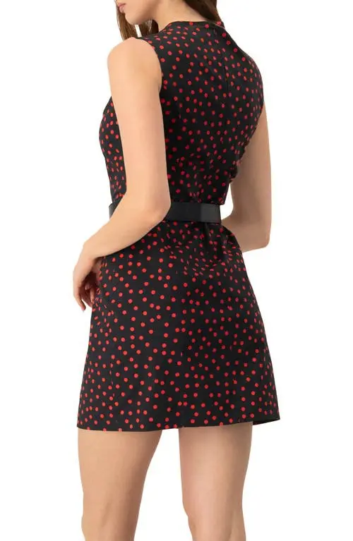 IVONNE Shift Mini Dress With Polka Dot Print