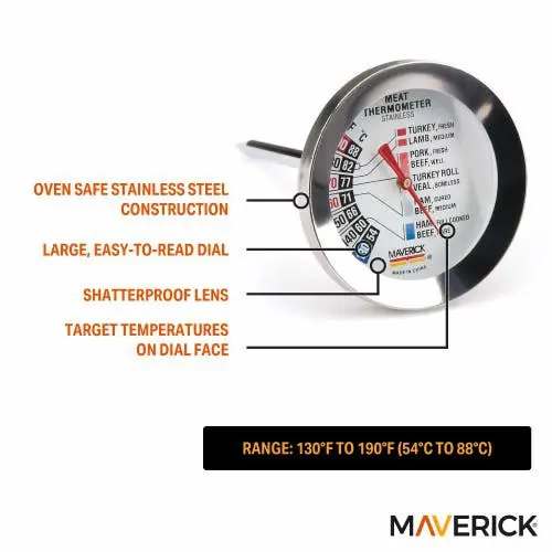 MAVERICK Large Dial Meat Thermometer
