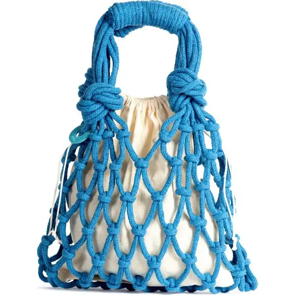 TIN MARIN Trenza Macramé Net Tote - Ocean Blue