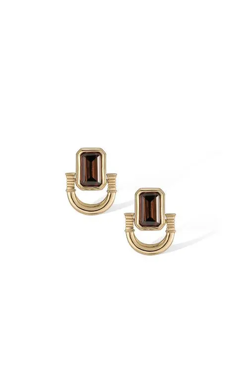 RC RETRO CHIC Olympieion Earrings - Brown & Gold