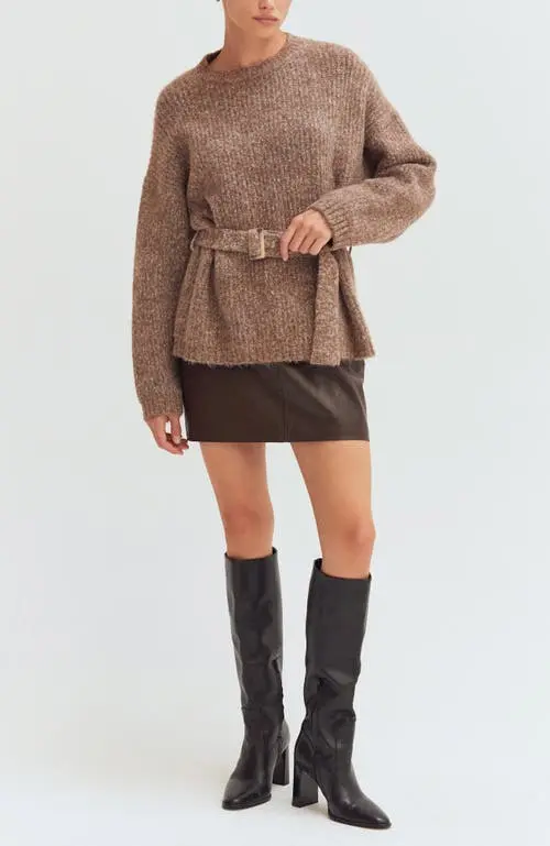 CRESCENT Belted Tunic Sweater