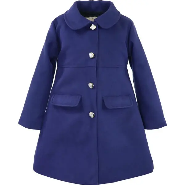 WIDGEON Faux Wool Pleated Coat With Faux Fur Lining