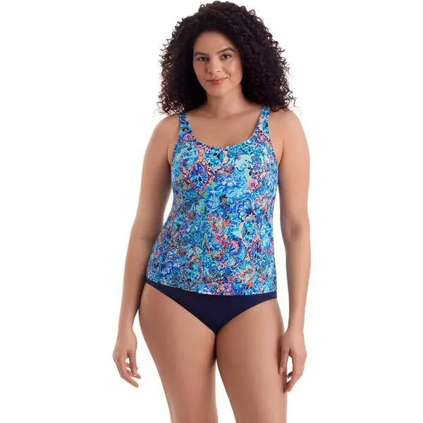 SHAPESOLVER Mastectomy Tankini Swimsuit Top - Bombay