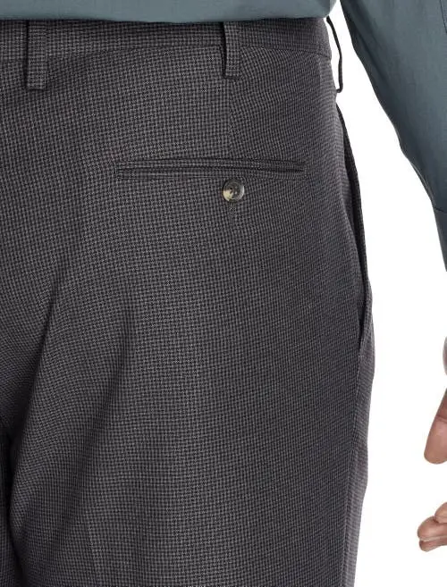 OAK HILL BY DXL Big & Tall Micro Check Pleated Dress Pants