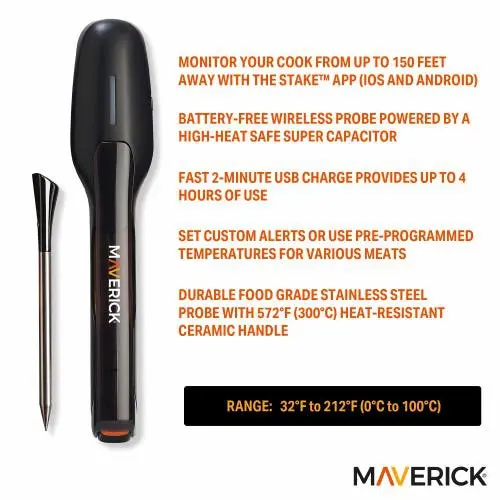 MAVERICK Stake Extended Range Wireless Bluetooth Thermometer