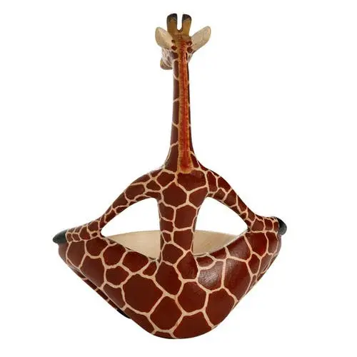 TEN THOUSAND VILLAGES Yoga Giraffe Bowl