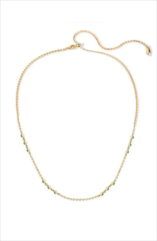RC RETRO CHIC Verdant Whisper Link Necklace - Gold & Green