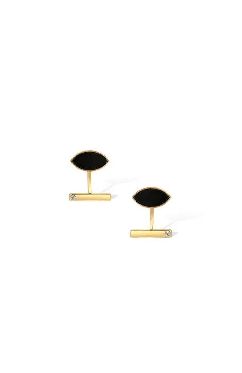 RC RETRO CHIC Eyes Earrings - Black & Gold