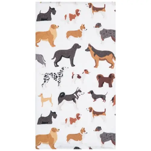 C&F HOME Dog Breeds Kitchen And Bathroom Graphic Print Hand Towel - Brown