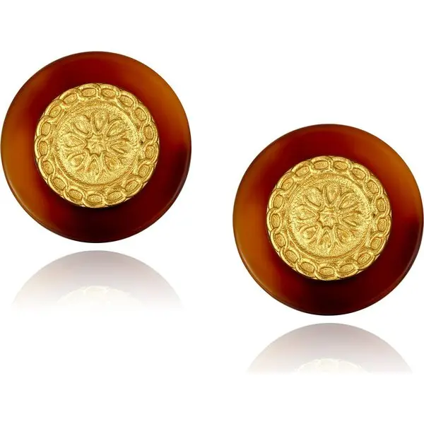 RC RETRO CHIC Coin Earrings - Gold & Red