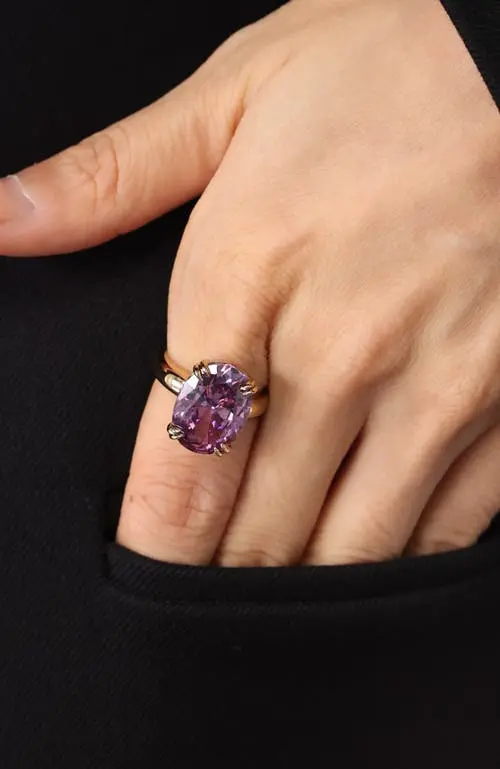 RETRO CHIC Grape Glow Statement Ring