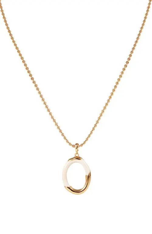 RC RETRO CHIC Time Ripples Pendant Necklace - White & Gold
