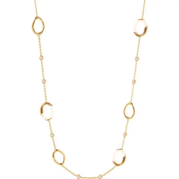 RC RETRO CHIC Time Ripples Necklace - White & Gold