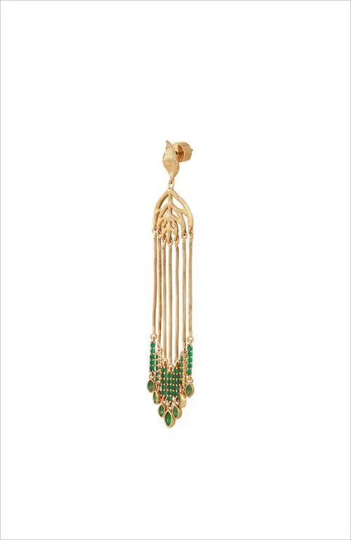 RETRO CHIC Verdant Whisper Tassel Earrings